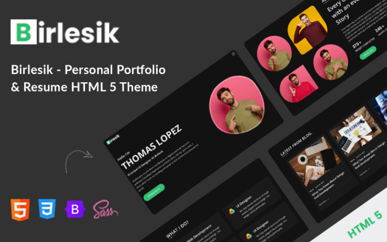 Birlesik - Personal Portfolio Resume HTML5 Theme - Template Witch