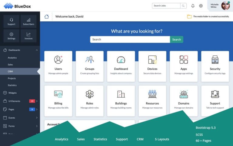Bluedox - Premium Bootstrap 5 Admin Dashboard - Template Witch