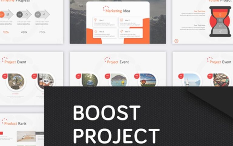 Boost Project Presentation PowerPoint template - Template Witch