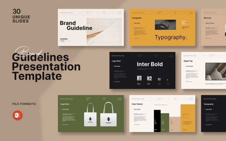 Brand Guideline Digital Presentation Template - Template Witch