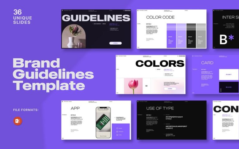 Brand Guidelines Didgital Powerpoint Template - Template Witch