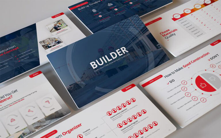 Builder - Construction PowerPoint Template - Template Witch