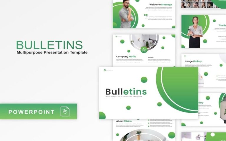Bulletins - Multipurpose PowerPoint template - Template Witch