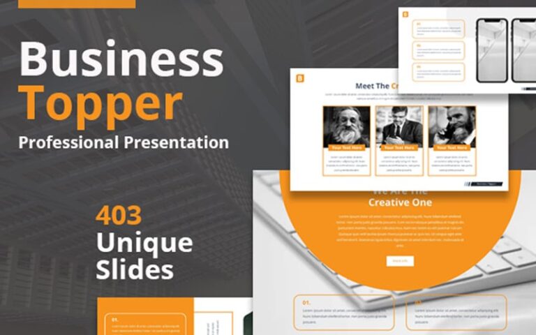 Business Topper PowerPoint template - Template Witch