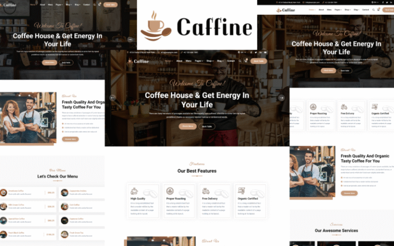 Caffine - Cafe And Coffee Shop HTML5 Template - Template Witch