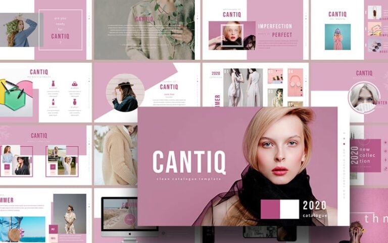 Cantiq Modern Catalogue PowerPoint template - Template Witch