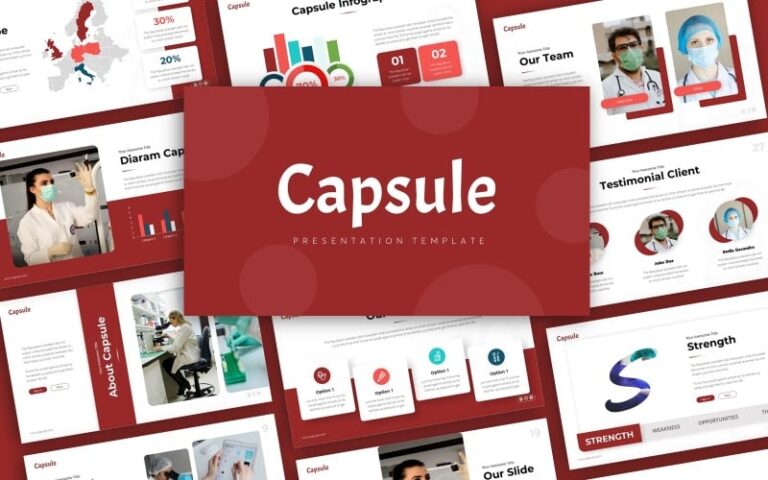 Capsule Medical Presentation PowerPoint template - Template Witch