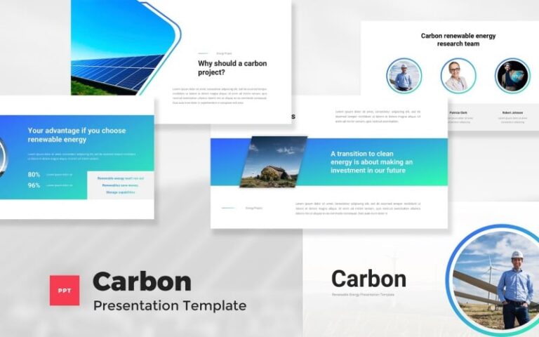 Carbon - Renewable Energy PowerPoint Template - Template Witch