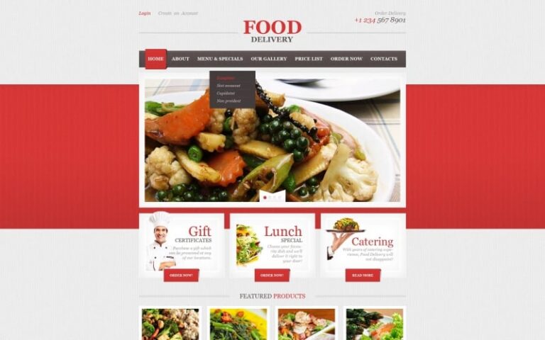 Catering Responsive Website Template - Template Witch