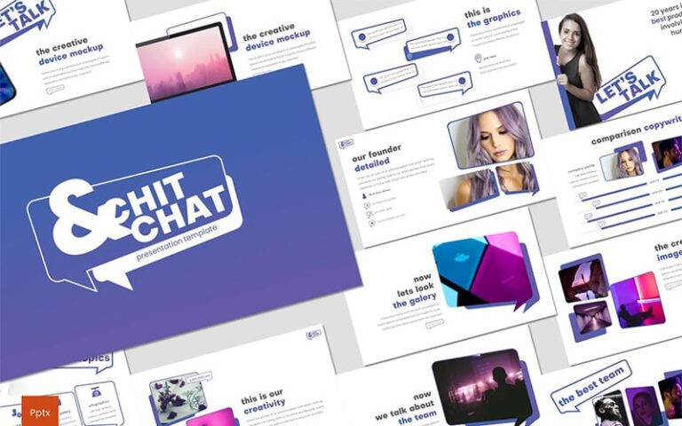 Chit&Chat PowerPoint template - Template Witch