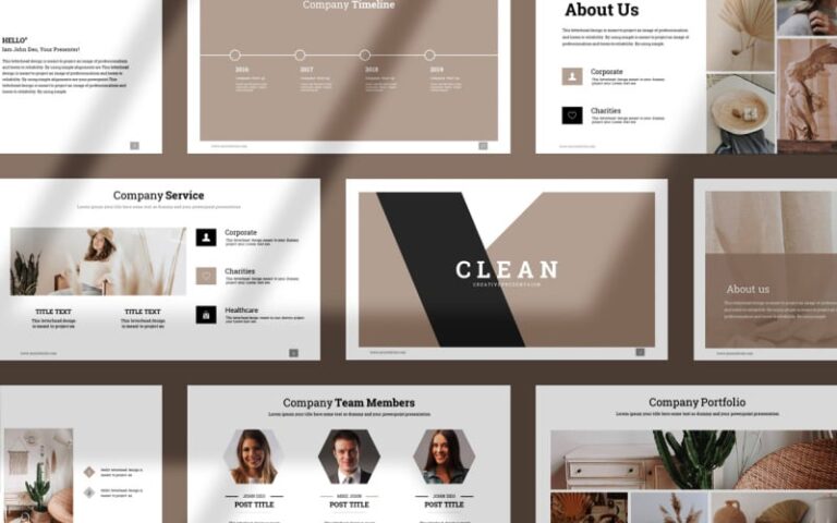 Clean Presentation PowerPoint Template - Template Witch