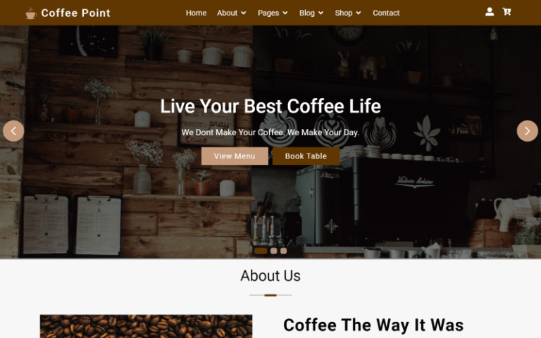 Coffee Point - Coffee Shop React Website Template - Template Witch