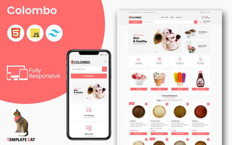 Colombo - Ice Cream Store | Multipurpose eCommerce Website Template ...
