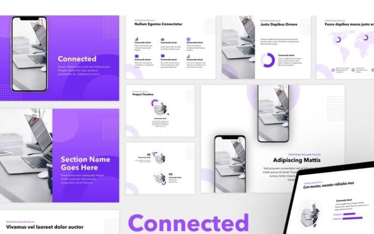 Connected PowerPoint template - Template Witch