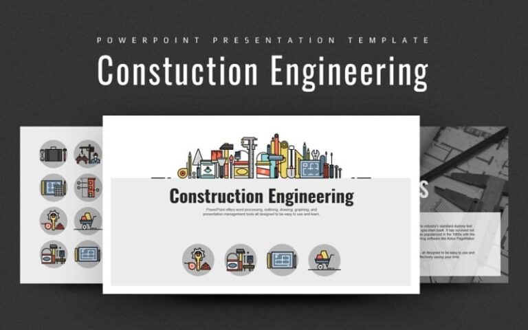 Construction Engineering PPT PowerPoint template - Template Witch