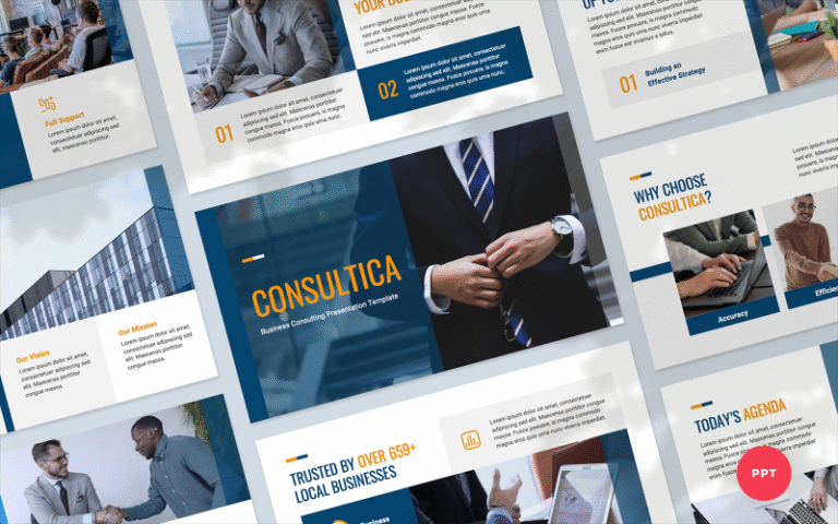 Consultica - Business Consulting Presentation PowerPoint Template - Template Witch