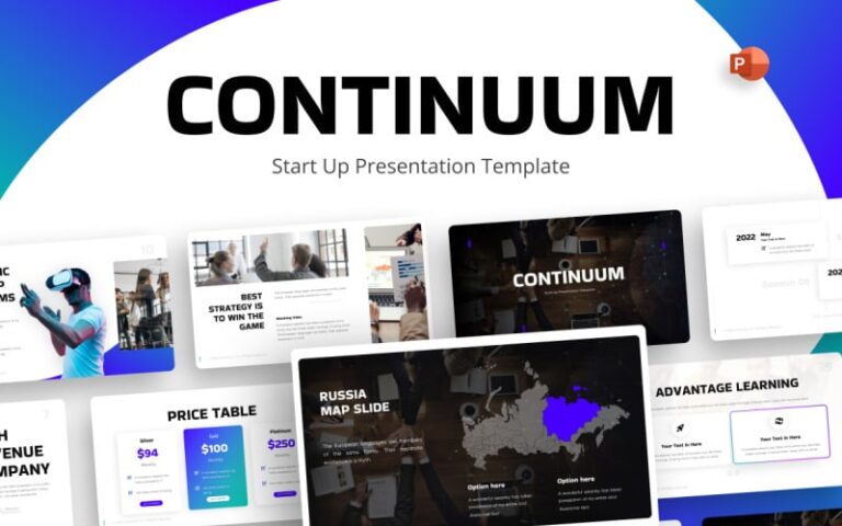 Continuum Start Up PowerPoint Template - Template Witch
