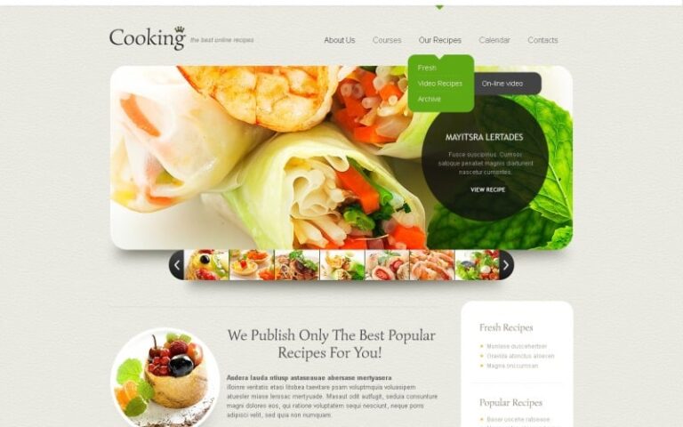 Cooking Responsive Website Template - Template Witch
