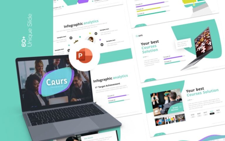 Cours Teaching Presentation Template PowerPoint template - Template Witch