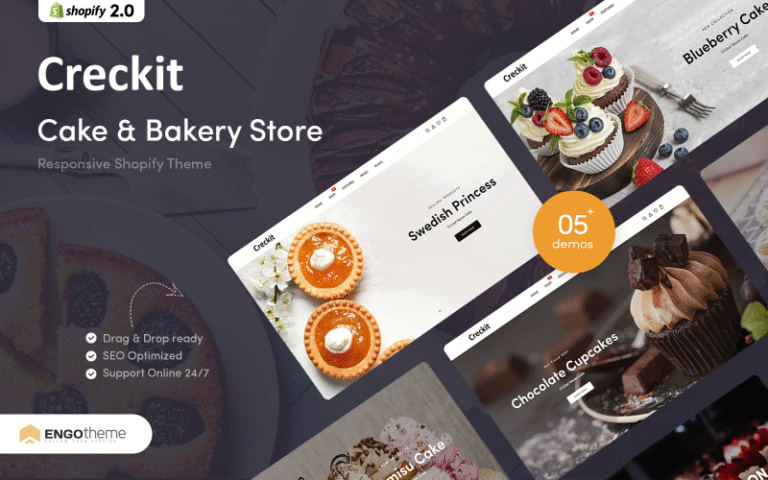Creckit - Cake & Bakery Responsive Shopify Theme - Template Witch