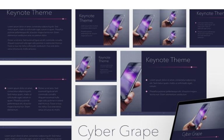 Cyber Grape PowerPoint template - Template Witch