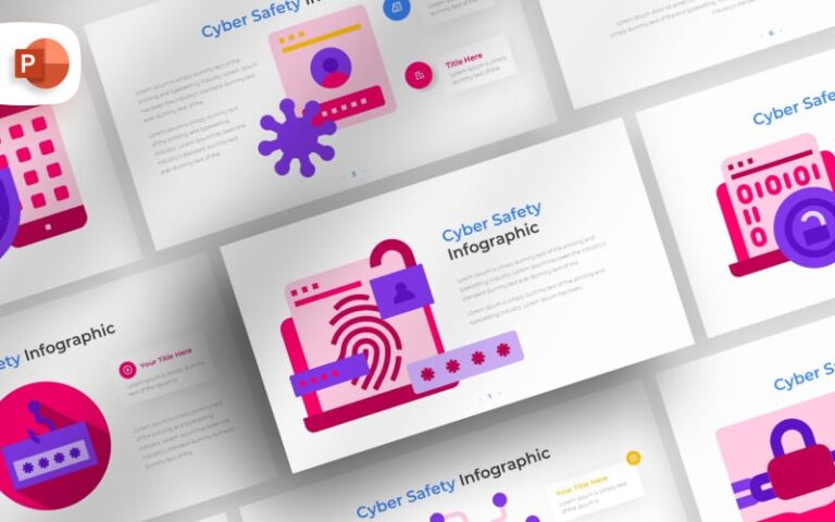 Cyber Safety PowerPoint Infographic Template - Template Witch