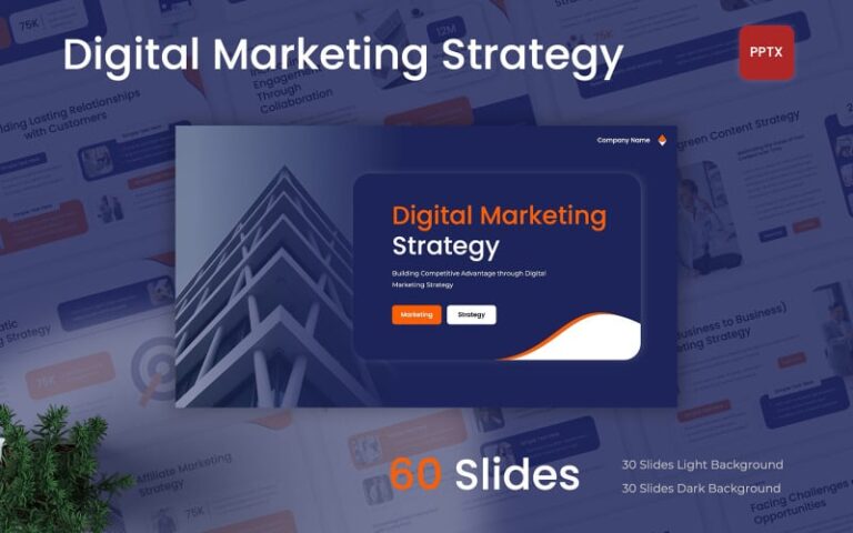 Digital Marketing Strategy PowerPoint Template - Template Witch