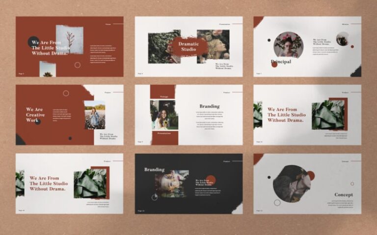 Dramatic Creative PowerPoint template - Template Witch