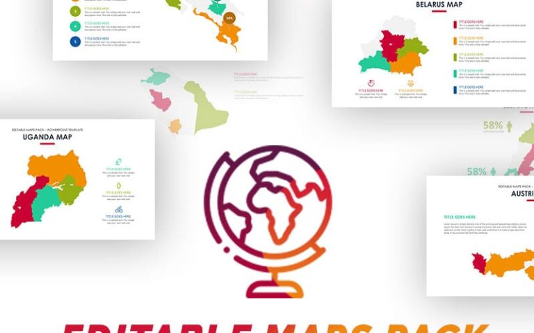 Editable Maps Pack PowerPoint template - Template Witch