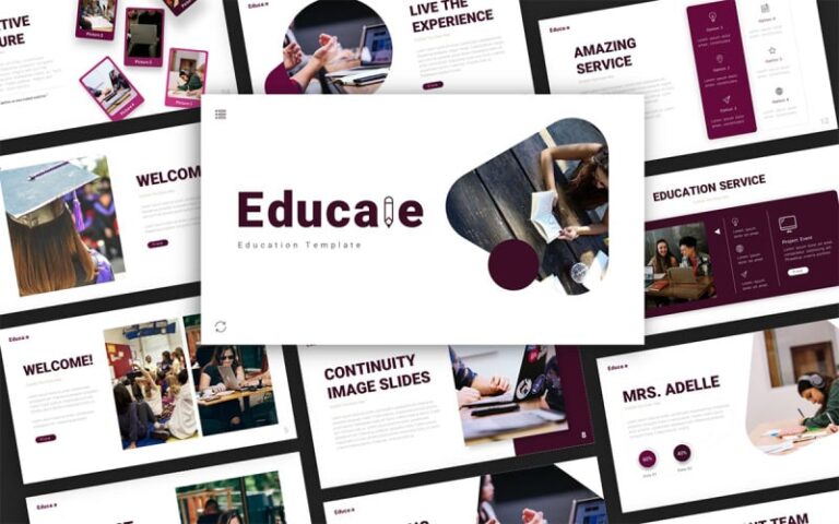 Educale Education Presentation PowerPoint Template - Template Witch