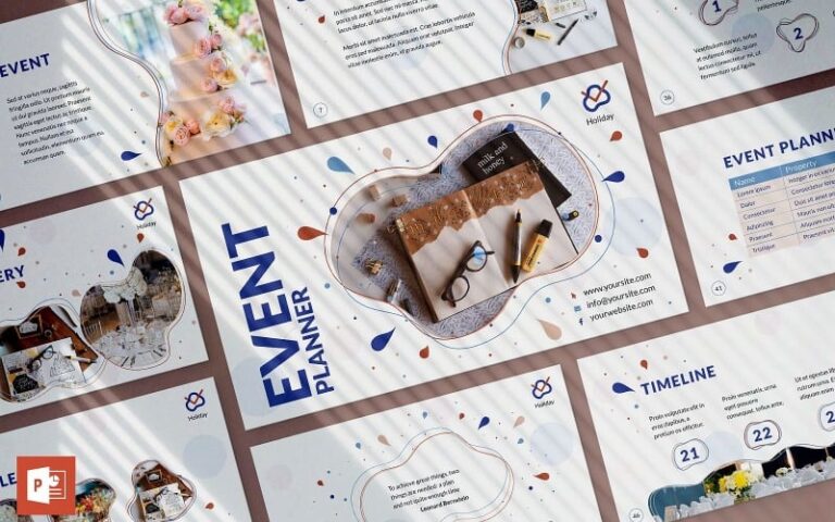 Event Planner Presentation PowerPoint template - Template Witch