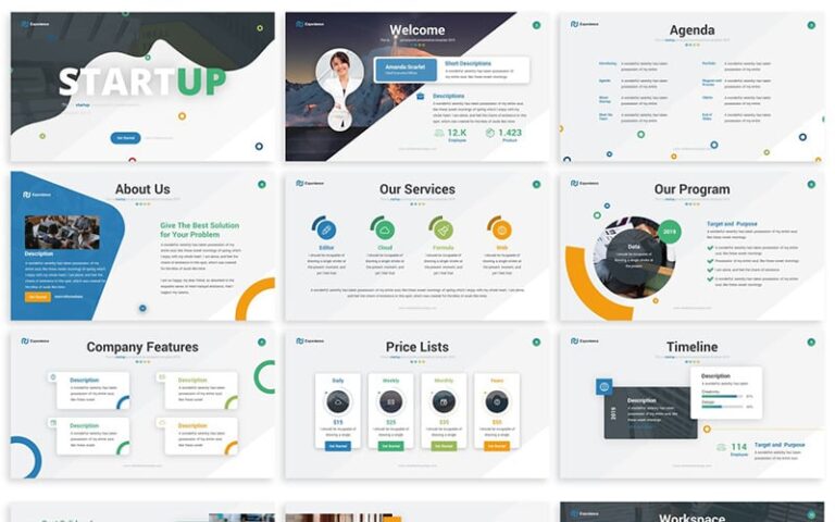 Experience - Startup PowerPoint template - Template Witch