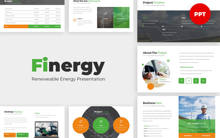Finergy - Renewable Energy PowerPoint Template - Template Witch