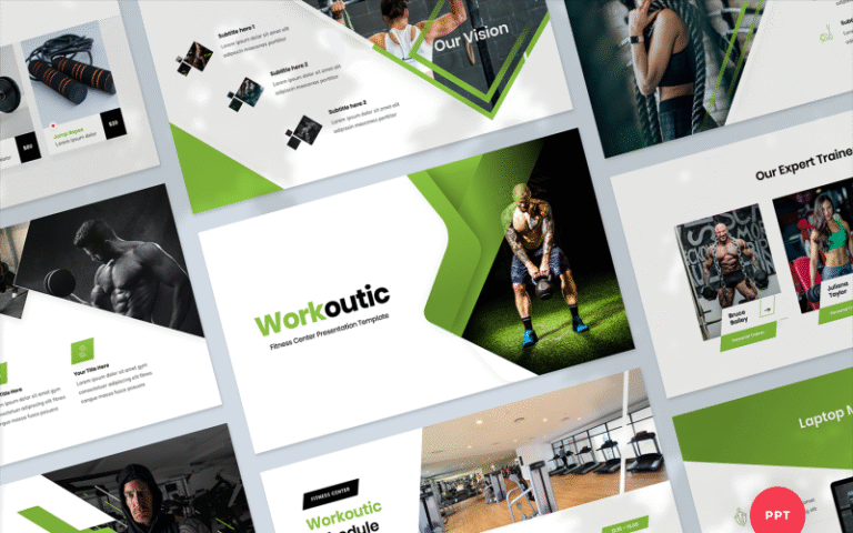 Fitness and Gym Presentation PowerPoint Template - Template Witch