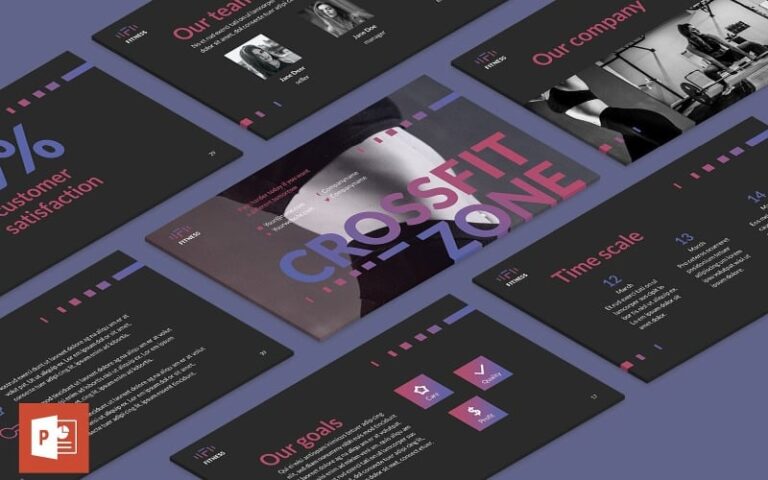 Fitness Studio Presentation PowerPoint template - Template Witch