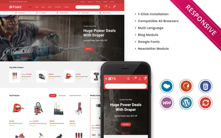 Fixkit The automation Tools - Woocommerce Responsive Theme - Template Witch