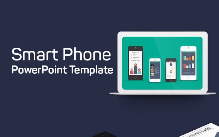 Flat - Smart Phone PowerPoint template - Template Witch