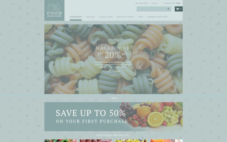 Food Shop ZenCart Template - Template Witch