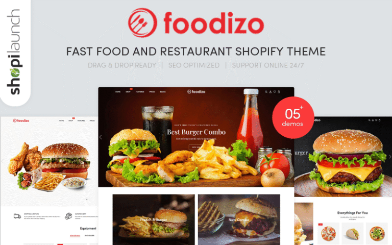 Foodizo - Fast Food & Restaurant Responsive Shopify Theme - Template Witch