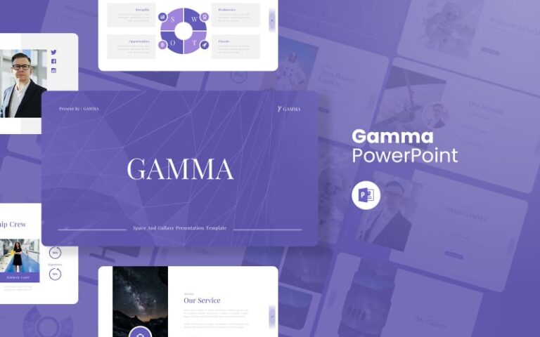 Gamma – Space PowerPoint Template - Template Witch