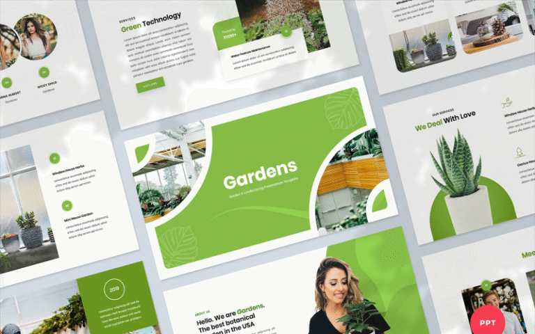 Garden and Landscaping Presentation PowerPoint Template - Template Witch