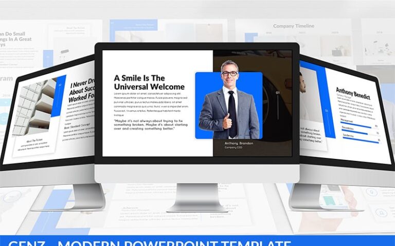 Genz - Modern PowerPoint template - Template Witch