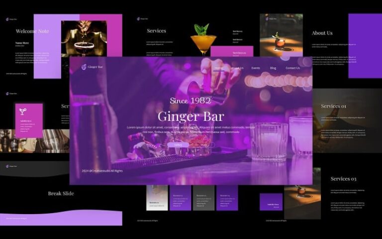 Ginger Bar Powerpoint Template - Template Witch