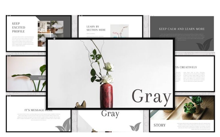 Gray PowerPoint template - Template Witch