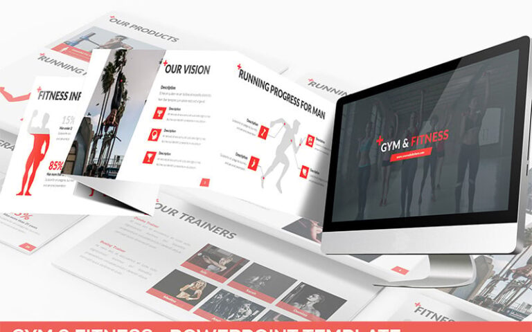 Gym & Fitness PowerPoint template - Template Witch