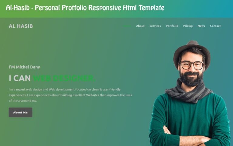 Hasib - Personal Portfolio Landing Page Template - Template Witch