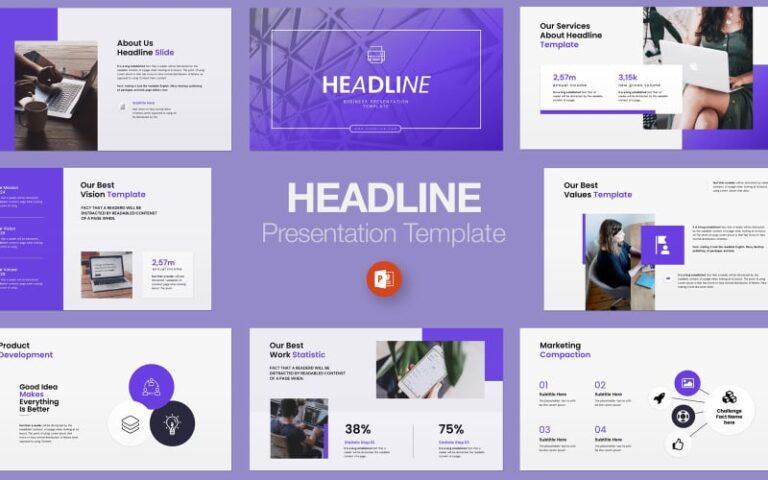 Headline PowerPoint presentation template - Template Witch