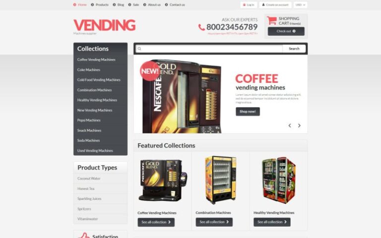 Healthy Vending Machines Shopify Theme - Template Witch