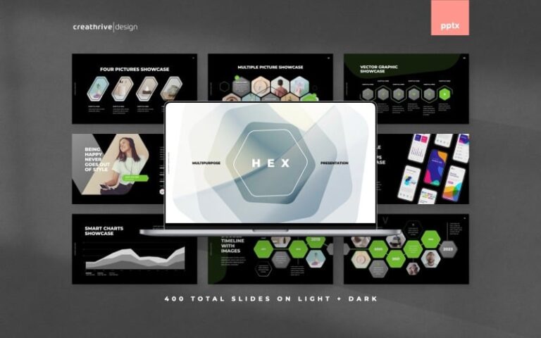 HEX Animated PowerPoint Template - Template Witch