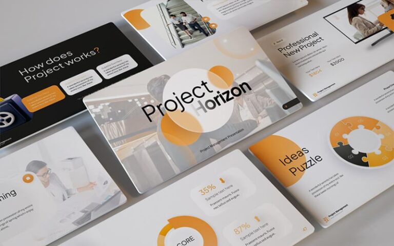 Horizon - Business Management PowerPoint Template - Template Witch